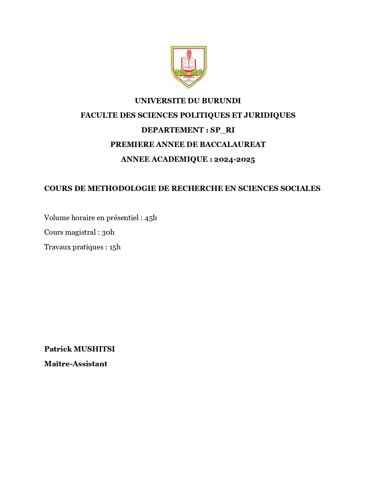 Summary of METHODOLOGIE DE RECHERCHE EN SCIENCES SOCIALES | Moodle UB